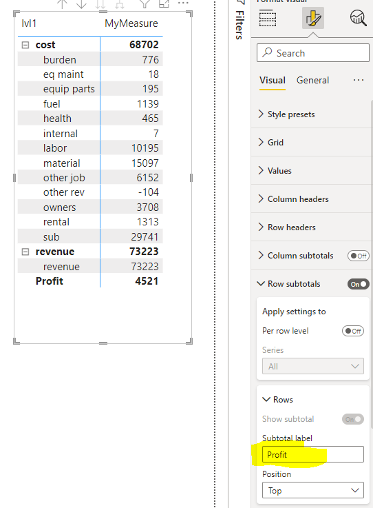 Solved: Is there a way to use custom formula for matrix gr ...