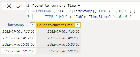 Solved: round date time to the hour its in, not round to t ...