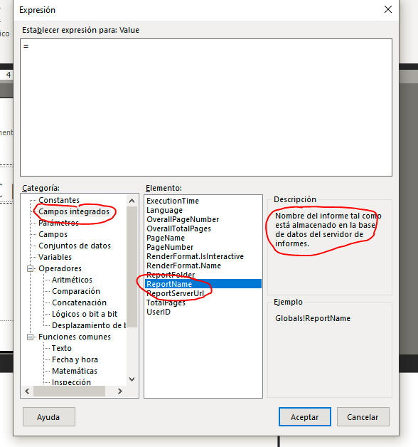 Solved: &ReportName is not showing up - Report Builder - Microsoft ...