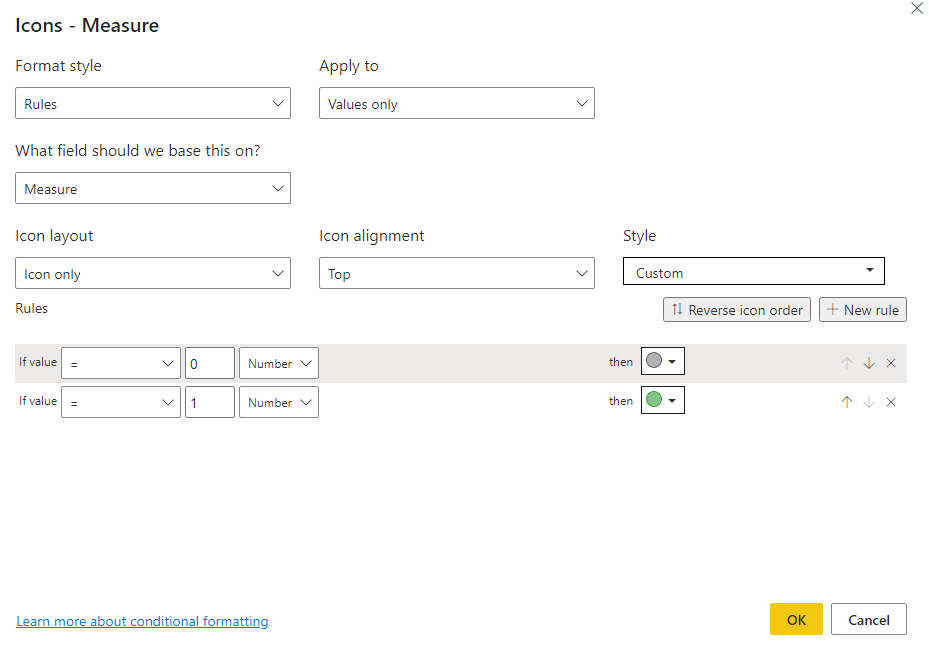 Conditionally coloring Icons based on skipped or N... - Microsoft ...