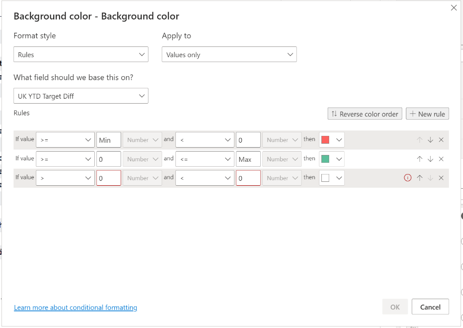 Solved Background Colour Conditional Formatting Microsoft Fabric Community