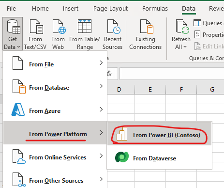 Analyze in Excel Dataset - How to connect to singl... - Microsoft ...