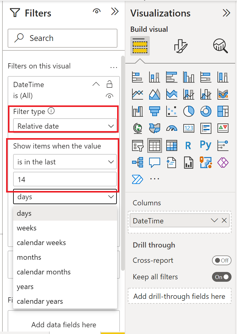 Solved: Filtering for data 2 weeks prior the current date - Microsoft ...