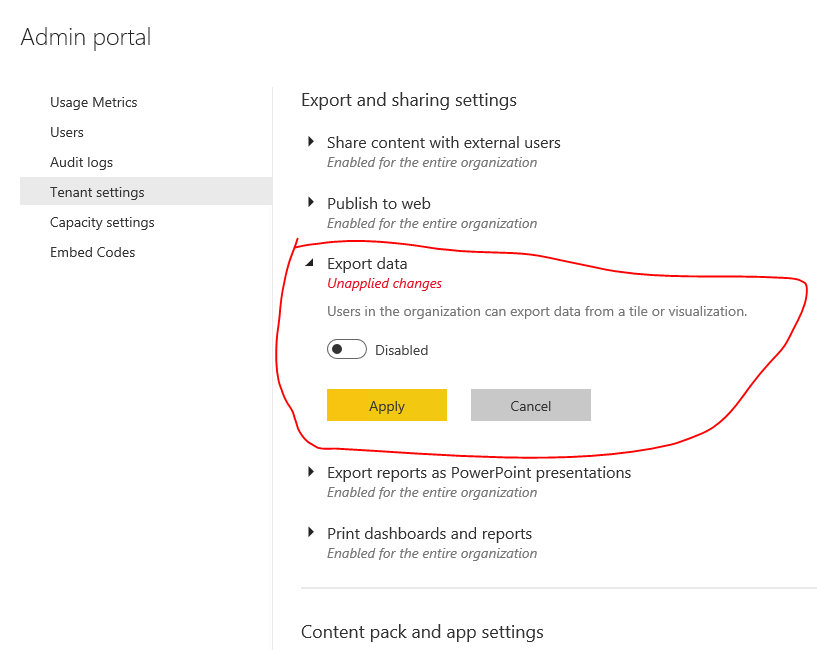Solved: Export Data from visual in Power BI Report Service - Microsoft ...