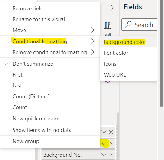 Solved: Table column background based on number in another ...