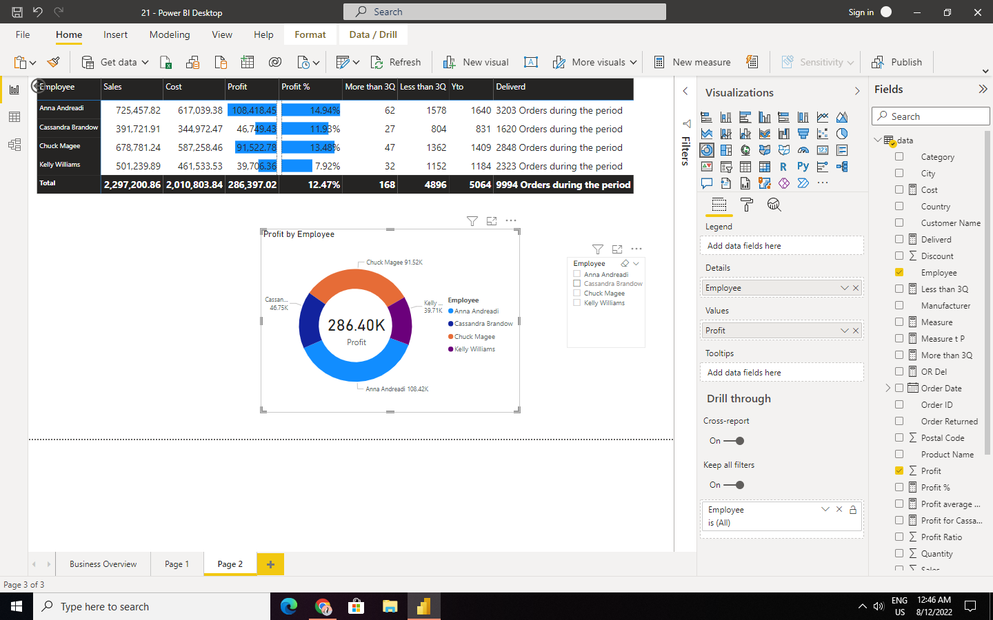 donut chart value AND wallpaper dimensions - Microsoft Fabric Community