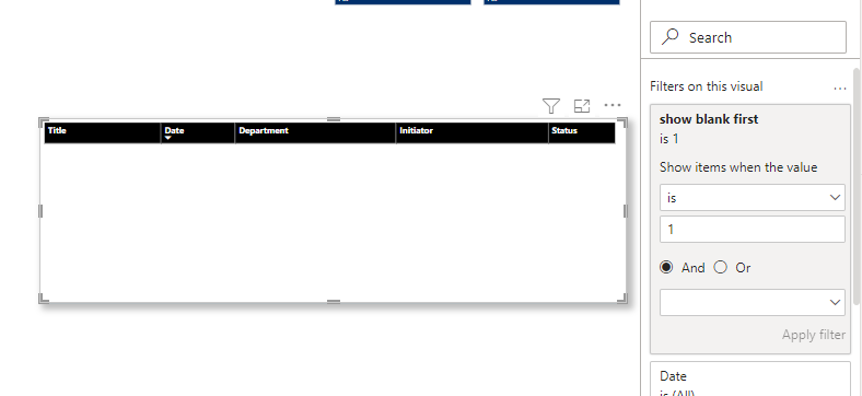 Solved: how to load only headers on table visual at first - Microsoft ...