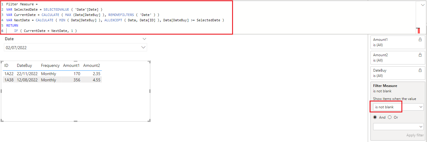 Solved: One row by firstdate - Microsoft Fabric Community