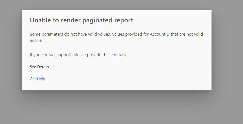 Random occurring error in Paginated reports - Microsoft Fabric Community