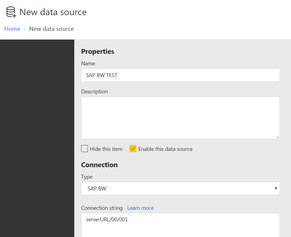 Solved: Issue creating SAP BW type Data source in PBI Repo ...