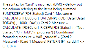 Solved: Conditional format Card value based on the result ...