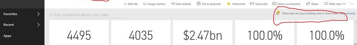 Solved: Error in Dashboard Tiles in PBI service - Microsoft Fabric ...
