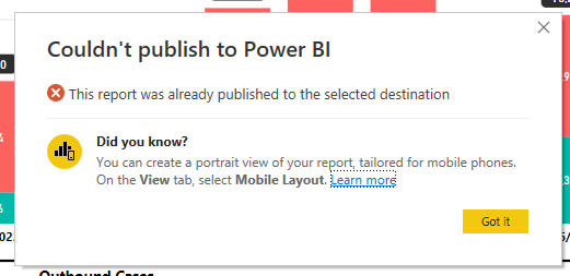 Cannot Publish Power BI report to Workspace- says ... - Microsoft ...