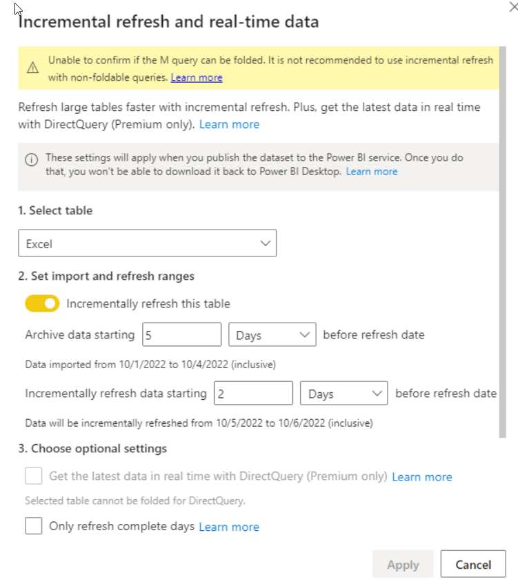 Incremental refresh - Partition within historical ... - Microsoft ...