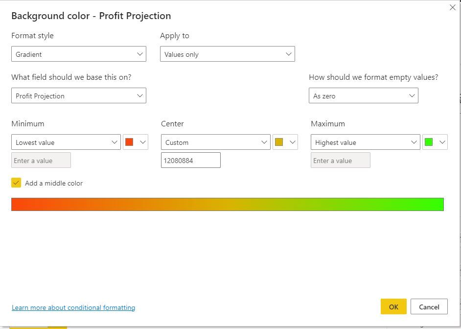 Background gradient colors based on a value outsid... - Microsoft ...