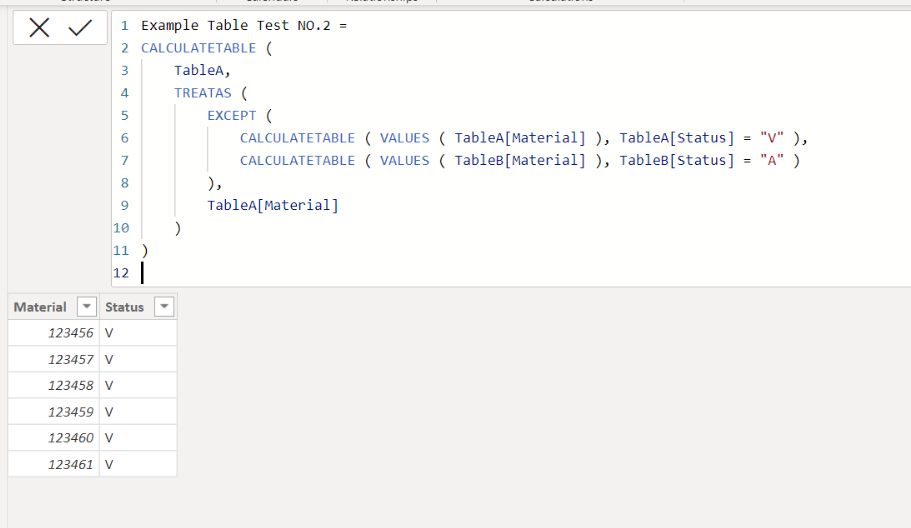 Solved: Correct use of Except function - Microsoft Fabric Community