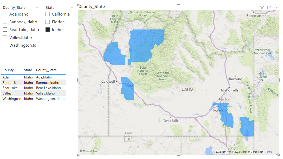 Solved: Filled map and/or choropleth - States and counties - Microsoft ...