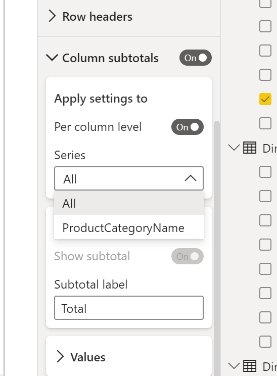 Column header labels - Microsoft Fabric Community