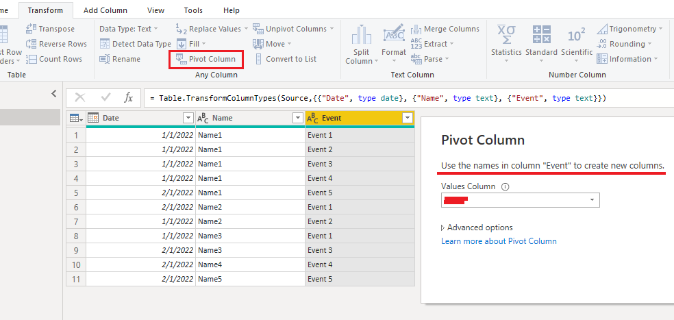 Solved Transforming Data From Rows Into Unique Columns Microsoft Fabric Community