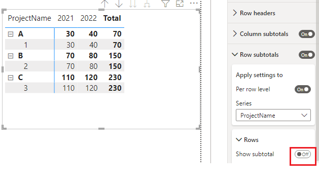 Solved: Only show grand total in matrix - Microsoft Fabric Community