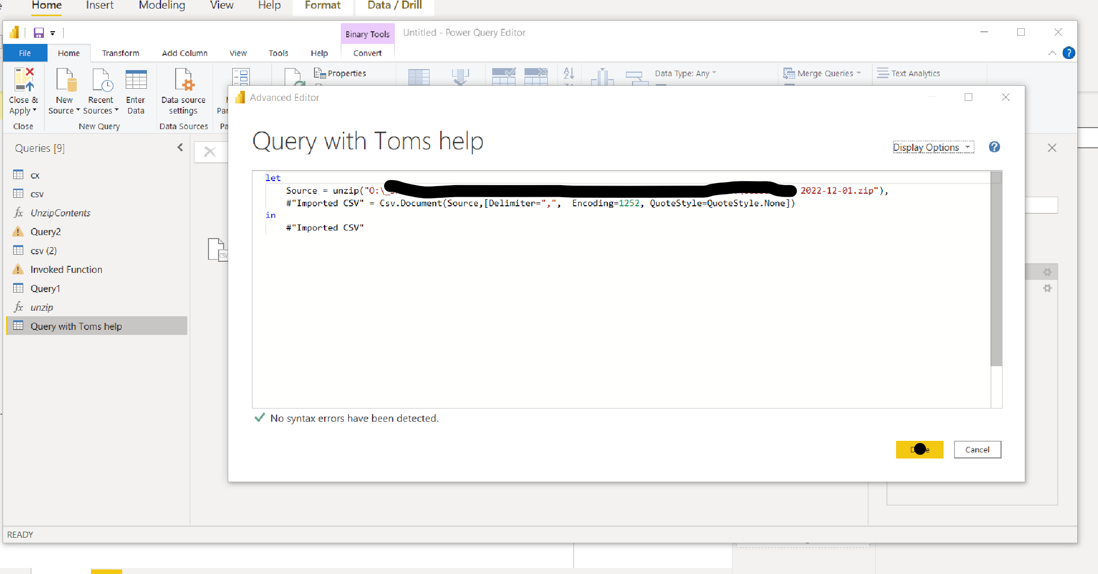 Solved: zipped file - how to unzip in power query? more ex ...