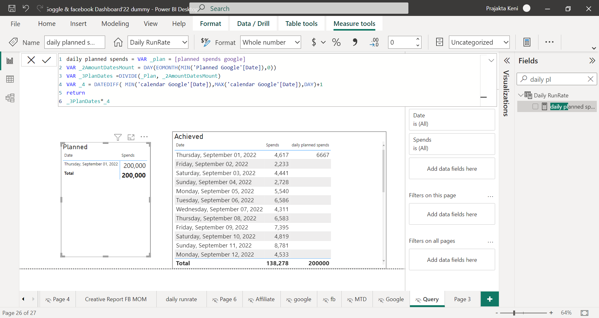 Solved: Daily Required Run rate - Microsoft Fabric Community