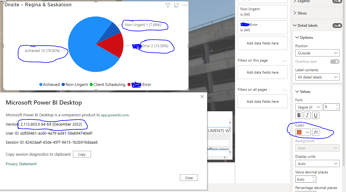 Bug: Pie Chart Values Color Not Changing - Microsoft Fabric Community