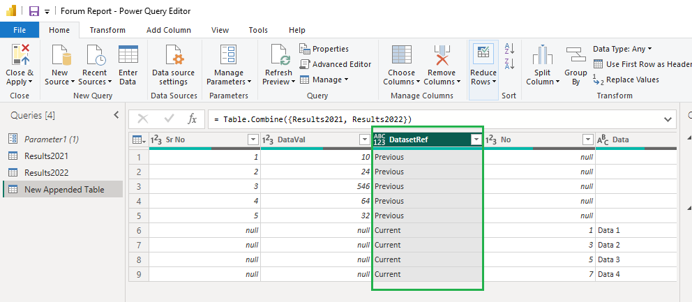 Power Query Append problem with new fields - Microsoft Fabric Community