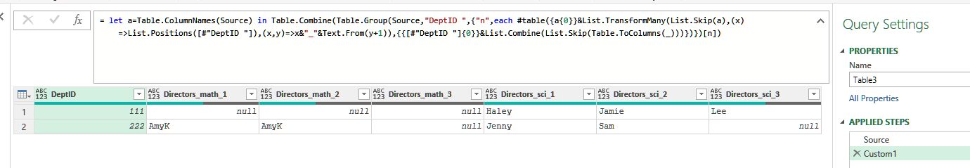Solved: Transposing table with null values - Microsoft Fabric Community