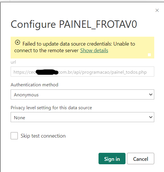 Anonymous Web Source asking for credentials - Microsoft Fabric Community