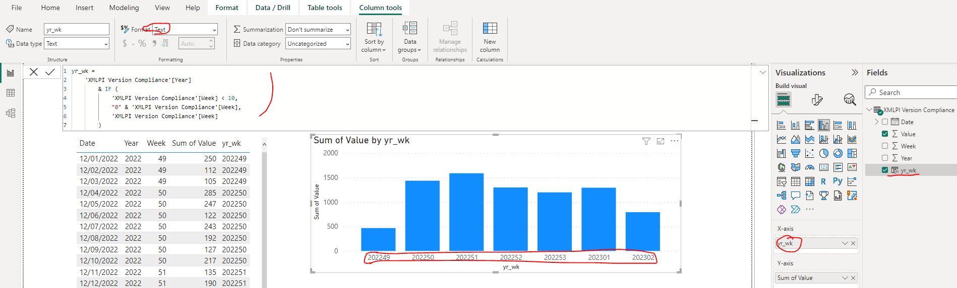Solved: Display week numbers in correct order in x axis - Microsoft ...