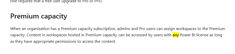 Solved: What does backed by premium capacity means - Microsoft Fabric ...