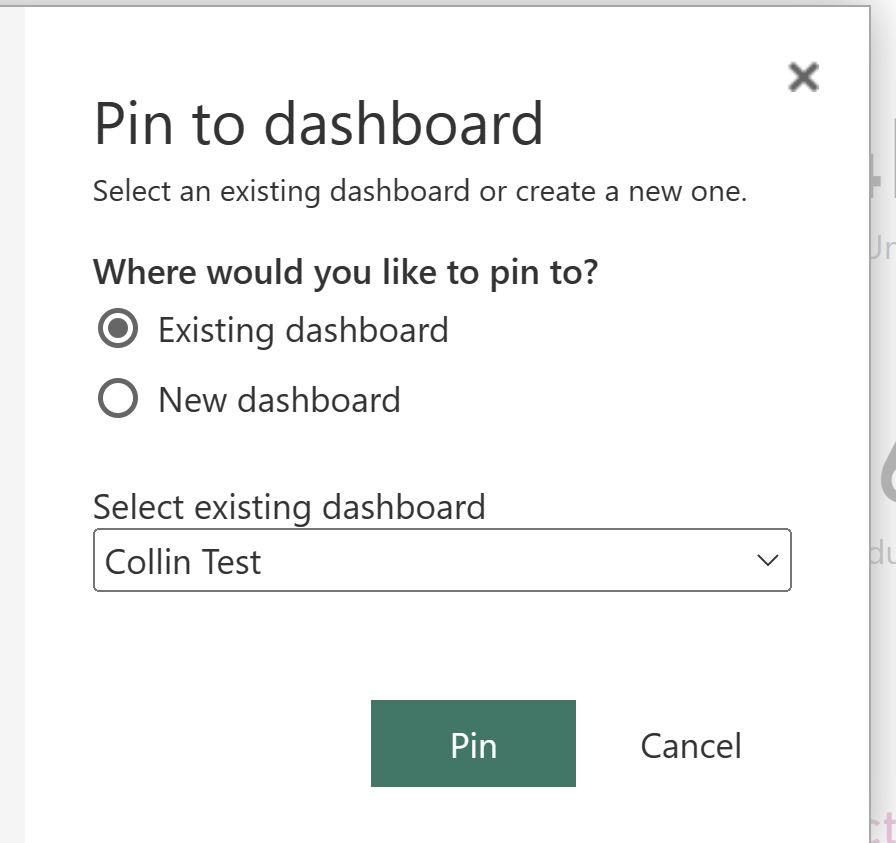 Help with pinning visuals and reports to dashboard - Microsoft Fabric ...