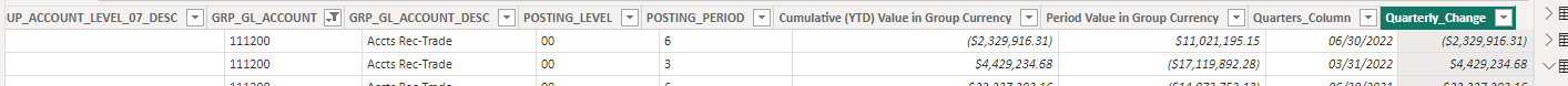 Quarter over Quarter variance measure/column for t... - Microsoft ...