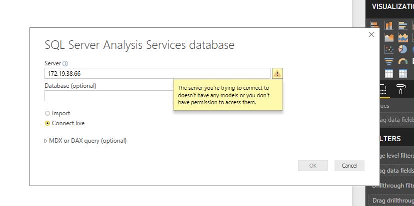 SQL server analysis services database: Not connect... - Microsoft Fabric Community