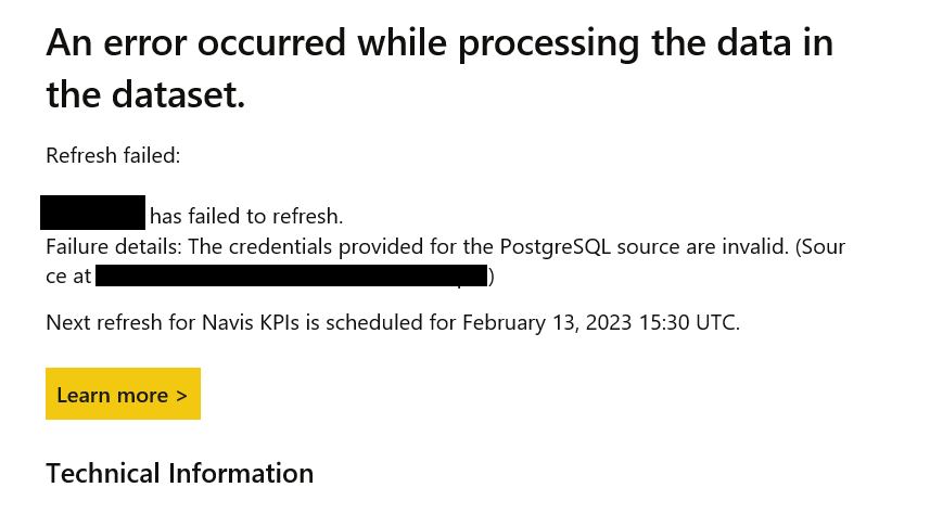 Refresh Failed, The credentials provided for the P... - Microsoft Fabric Community