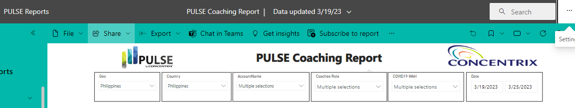 PULSE Coaching Report not updating. - Microsoft Fabric Community
