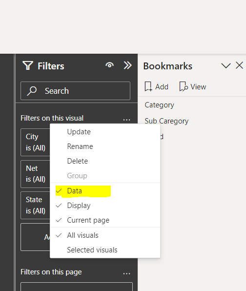 RE: Display filter defined in bookmarks in a text ... - Microsoft ...