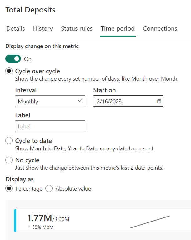 Metrics - Time period cycle settings not reflectin... - Microsoft ...