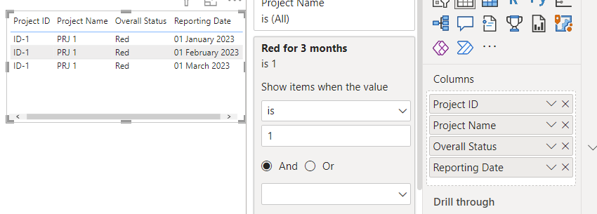 Solved: Measure to display Project IDs based on data in 2 ...