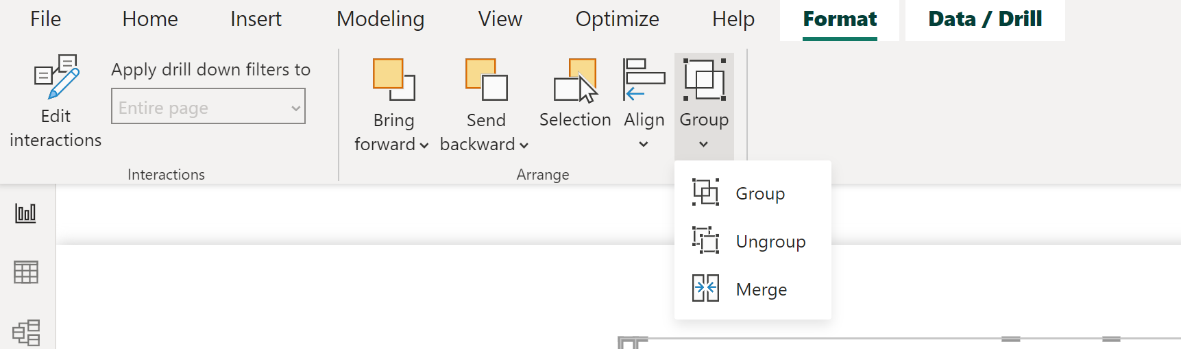 Format > Group vs Merge - Microsoft Fabric Community