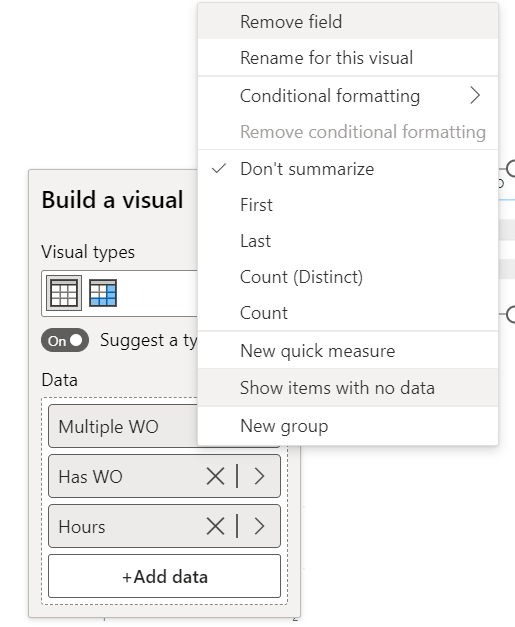 Solved: On object interation and show items with no data - Microsoft ...