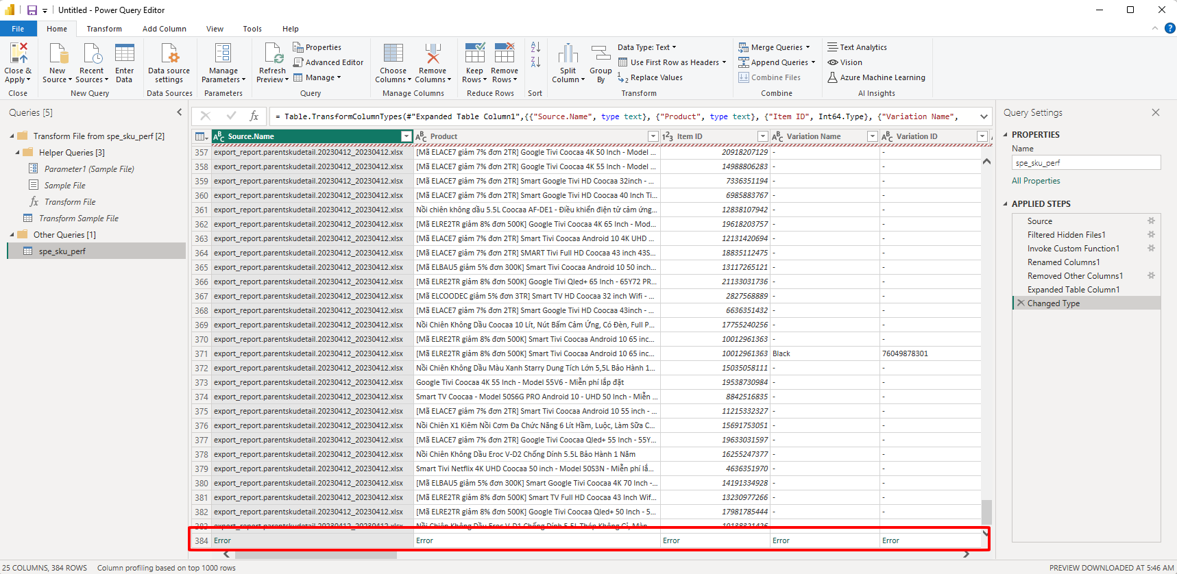 Column Order Changed - Microsoft Fabric Community