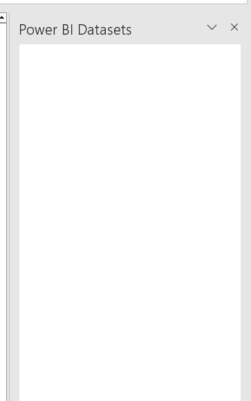 Bug: Excel Power BI Datasets is showing Blank pane... - Microsoft ...