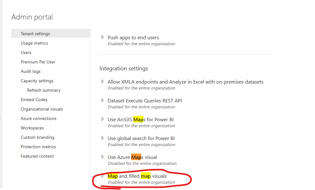 Map and Filed Map Visuals are disabled - Microsoft Fabric Community