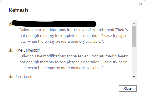 I am getting the following error while refreshing ... - Microsoft Fabric Community