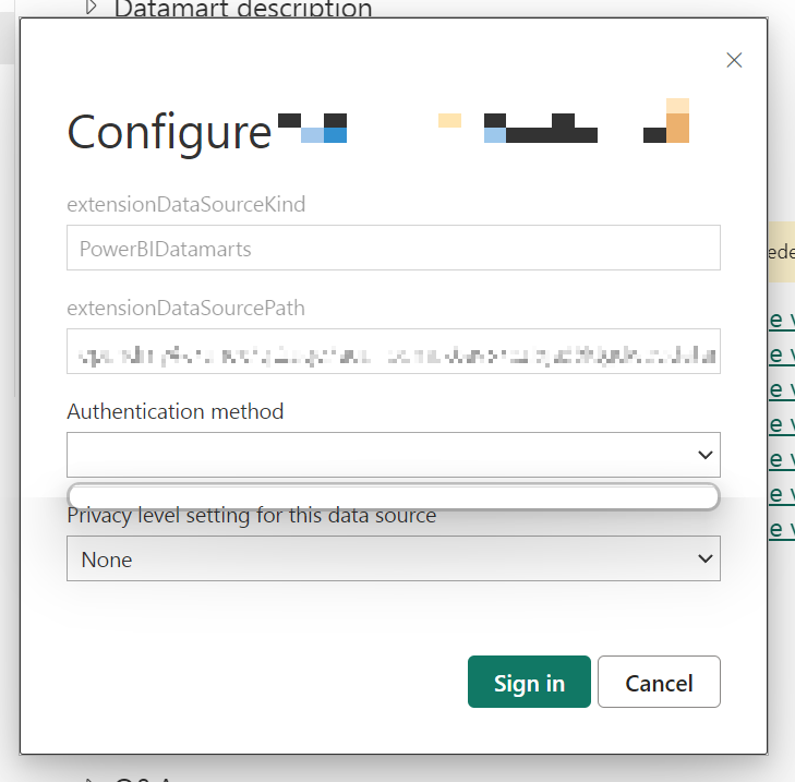 Data source credentials for Datamart error - Microsoft Fabric Community