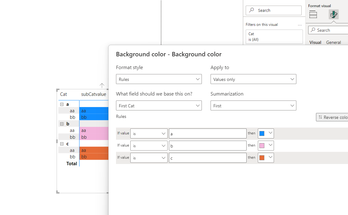 Solved: Color the Row titles based off a specific field - Microsoft ...