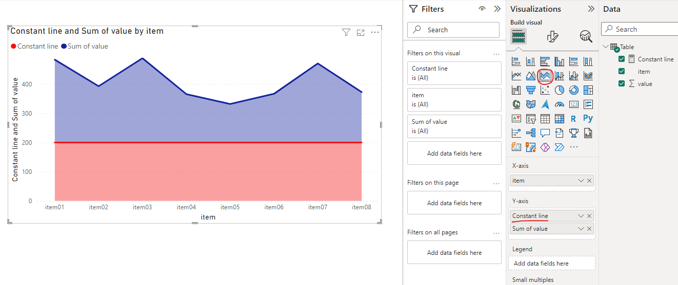 Solved: How to add shaded area above a horizontal line - Microsoft ...
