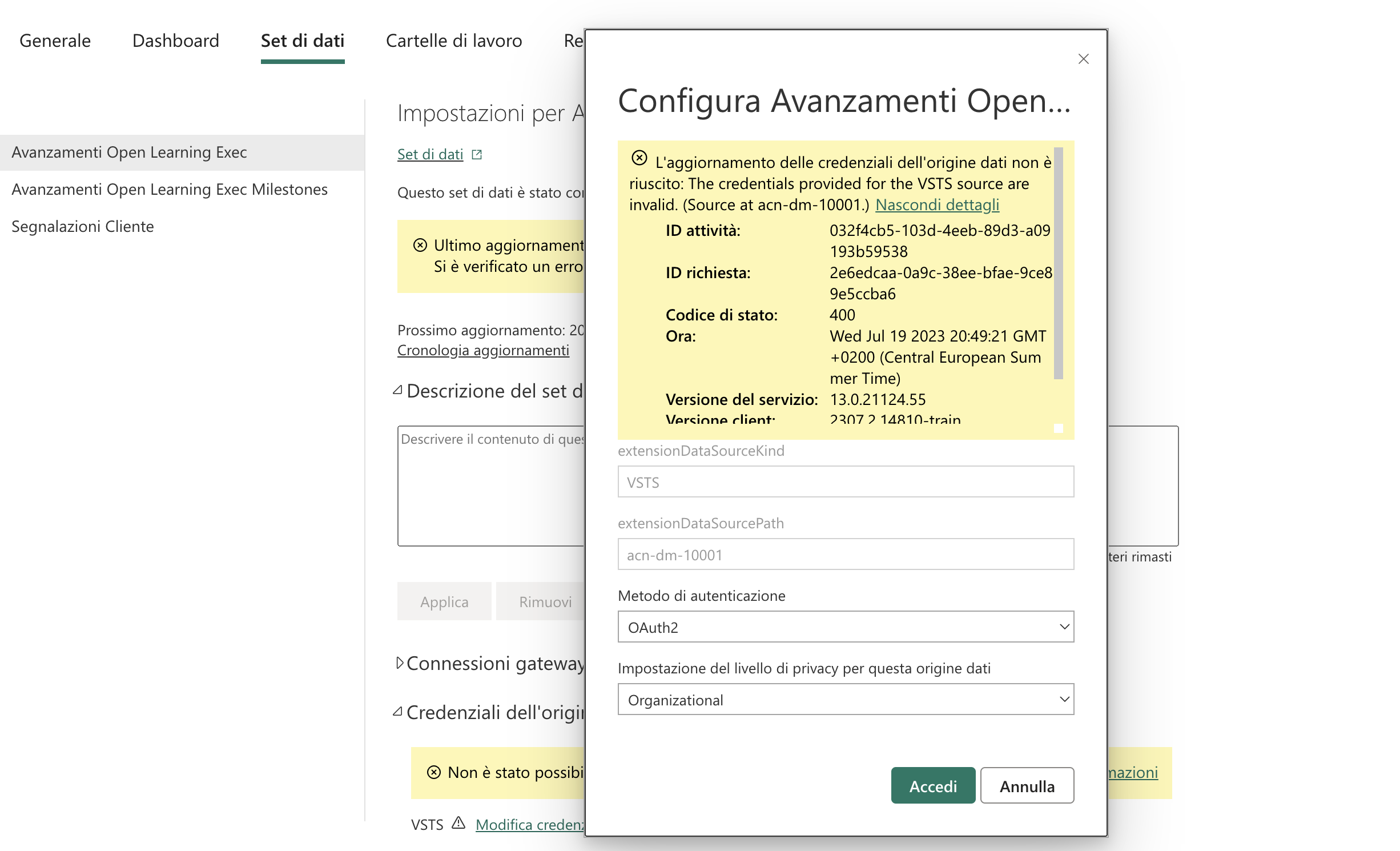 Bug Data Source Credentials Does Not Work Microsoft Fabric Community